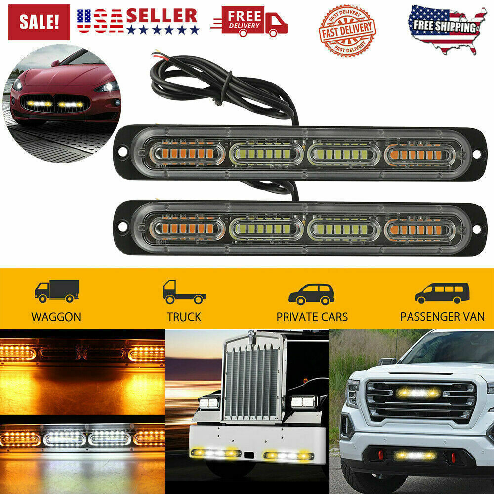 Yellow Strobe Emergency Light Bars 15" Rooftop LED Emergency Light For