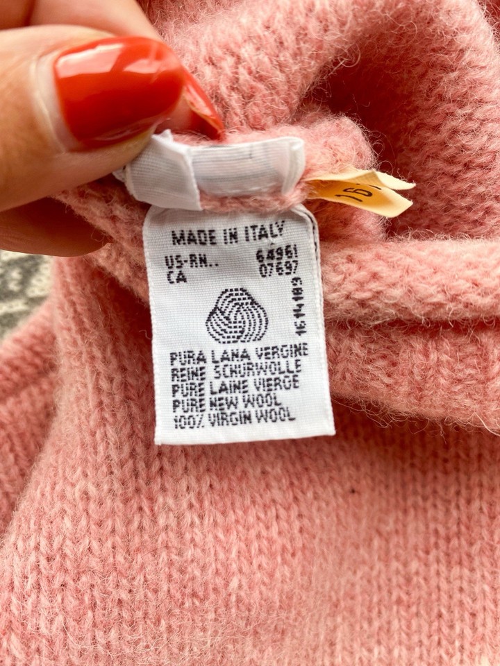 Vintage Pure New Wool Sweater Made in Italy Winter Scene Embroidered ...