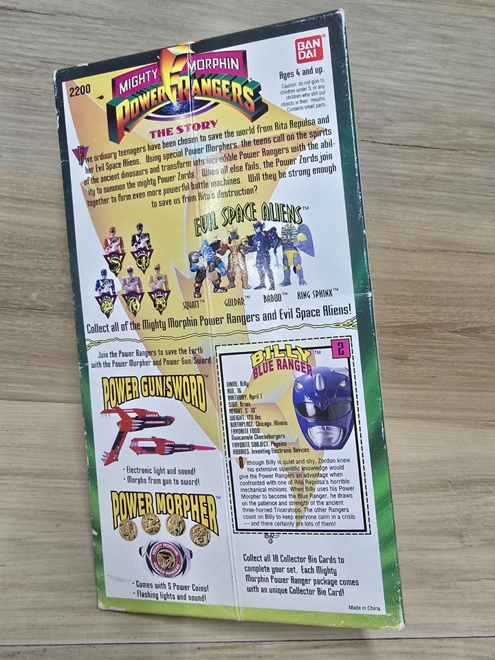 1993 Ban Dai Mighty Morphin Power Rangers Billy the Blue Ranger | eBay