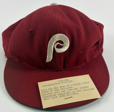 1970 Chris Short Philadelphia Phillies Game Worn MLB Baseball Cap | eBay