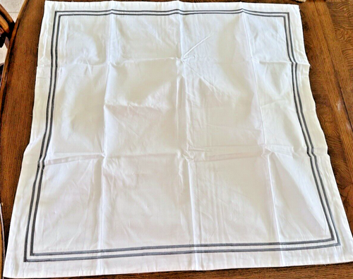 Pinzon Euro Pillow Sham Silver Gray Embroidered Trim 100% Cotton 26 ...