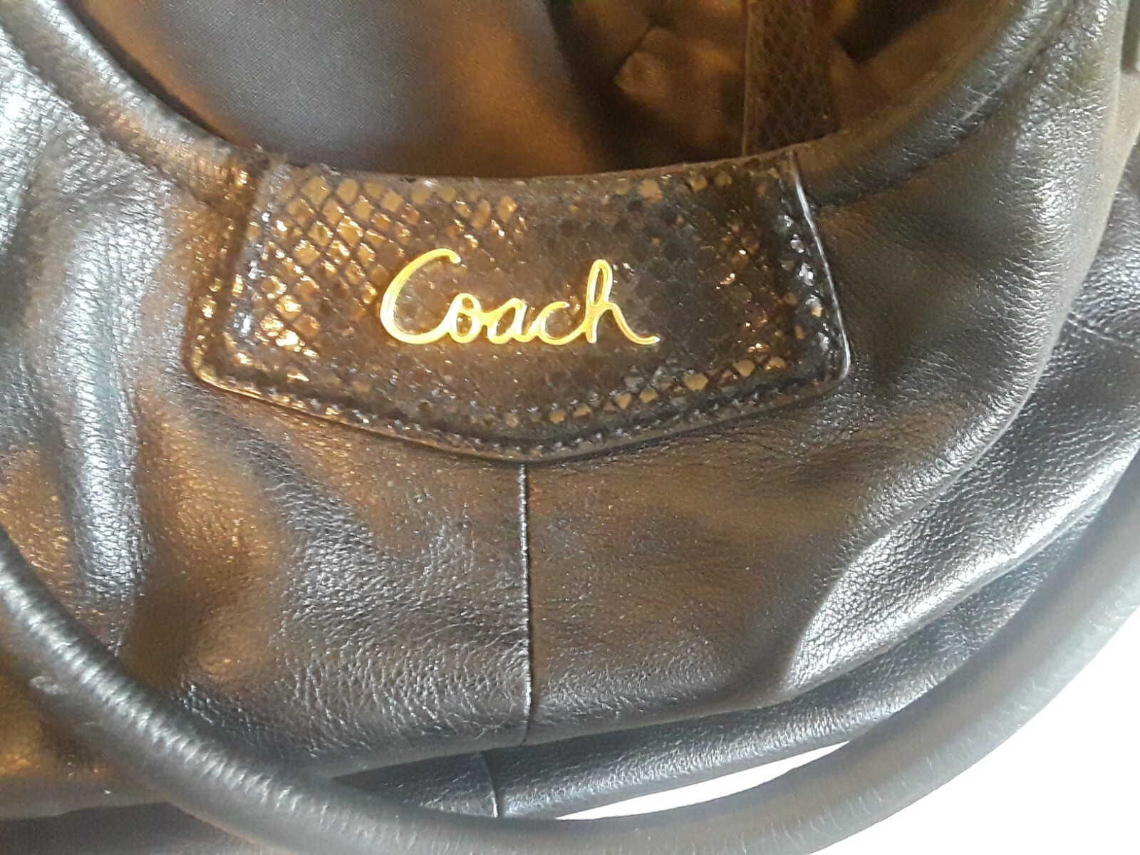 "COACH" BLACK SMOOTH LEATHER "ASHLEY" HOBO#F-23308 - Gem