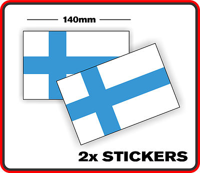 FINNISH COUNTRY FINLAND FLAG STICKER DECAL x2 BUMPER CAR WINDOW VINYL ...