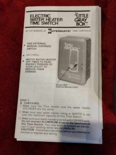 Intermatic WH40 Electric Water Heater Timer - Gray for sale online | eBay