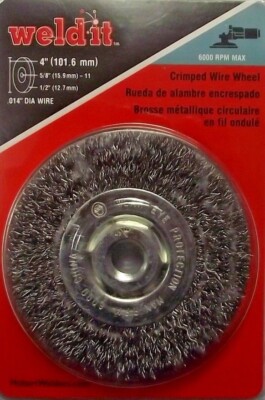 Hobart 770368 4" Crimped Wire Wheel 5/8" Arbor .014 Dia Wire | eBay