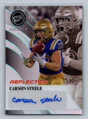 Carson Steele Auto 2024 Leaf Press Pass Premium Reflector Autograph /10 ...