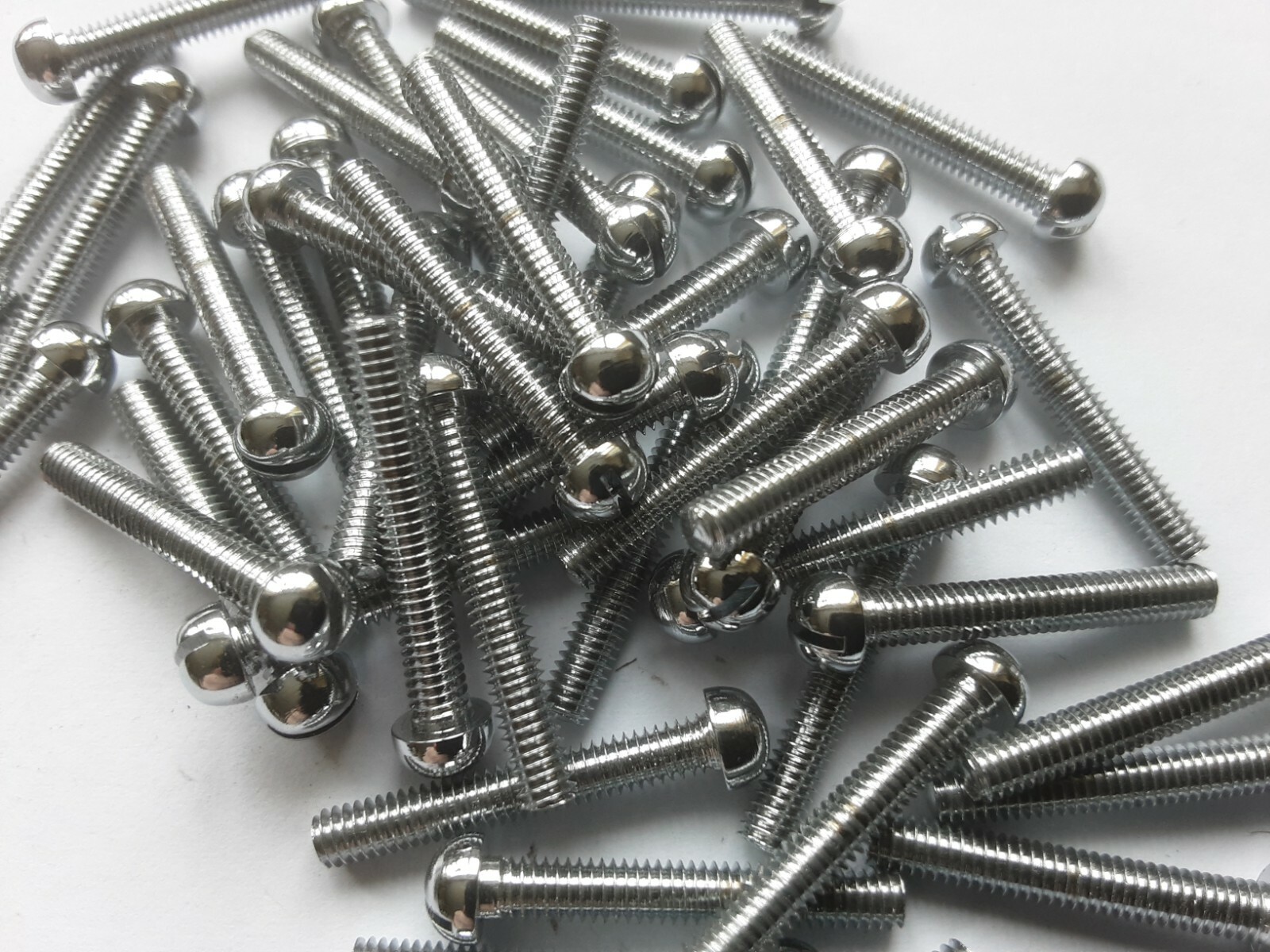 6BA x 3/4" ROUND HEAD CHROME PLATED BRASS SLOTTED SCREWS QTY 6 | eBay UK