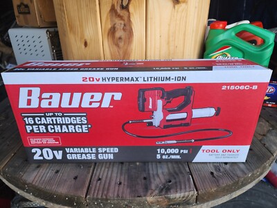 NEW BAUER 20V GREASE GUN CORDLESS VARIABLE SPEED TOOL ONLY 10000psi ...
