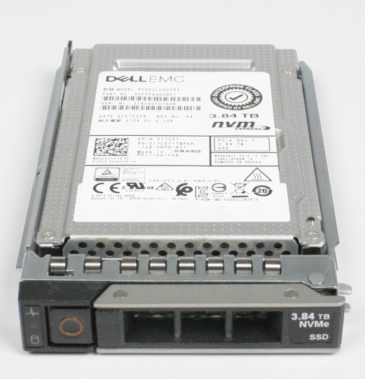 Dell 017C57 3.84TB PCIe NVMe SSD 2.5in U.2 KIOXIA KCD5XLUG3T84 100% ...