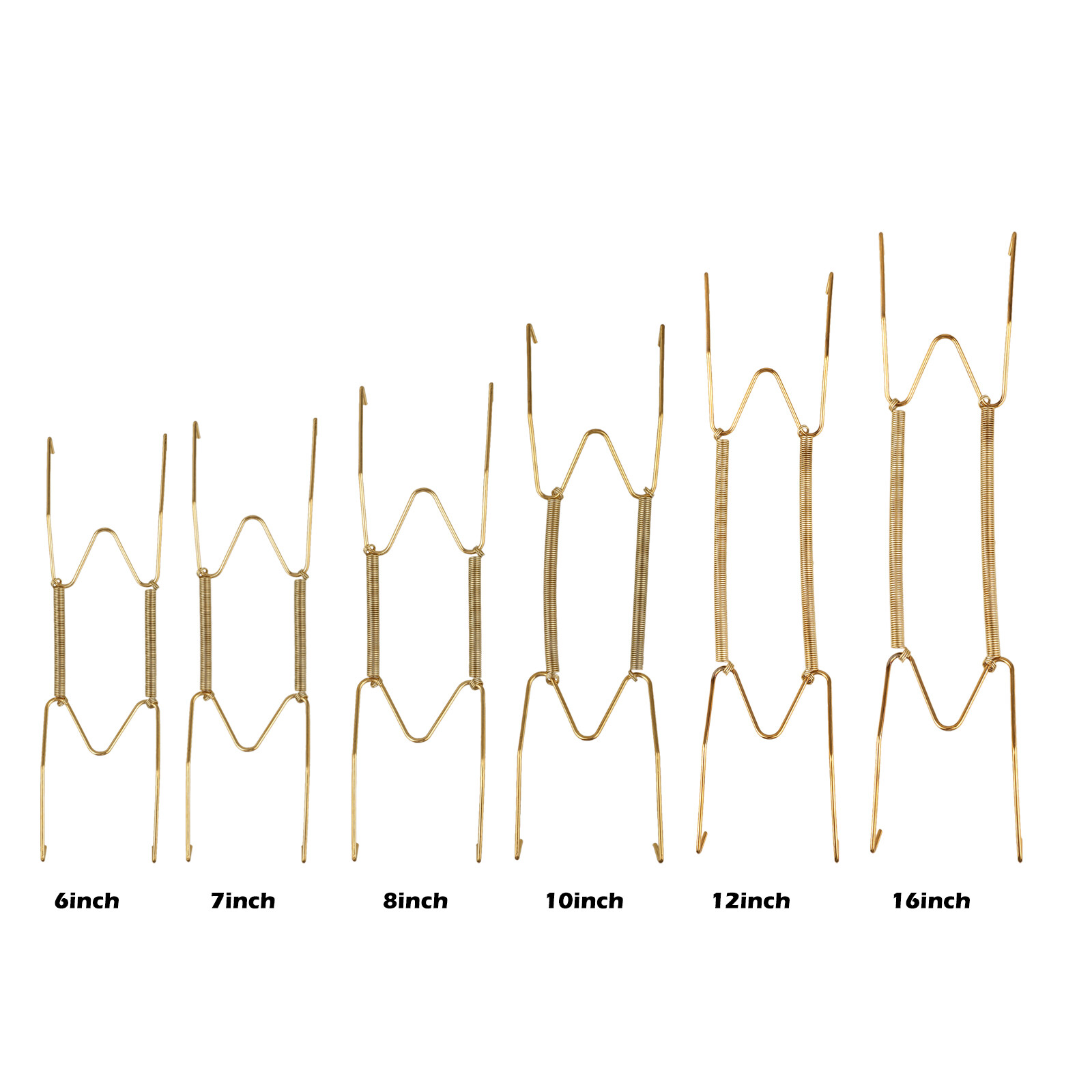10/12pcs Golden Spring Plate Wire Hanger for 6"-16" Plates Display Wall ...