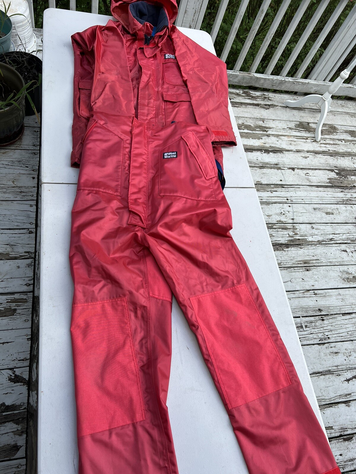 West Marine Jacket Mens Small Red Fishing Sailing Ful… - Gem