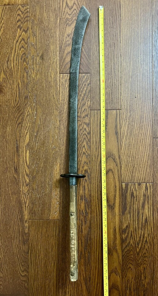 Antique Ming Dynasty Chinese Sword Double Handed Zhanmadao weld forging ...