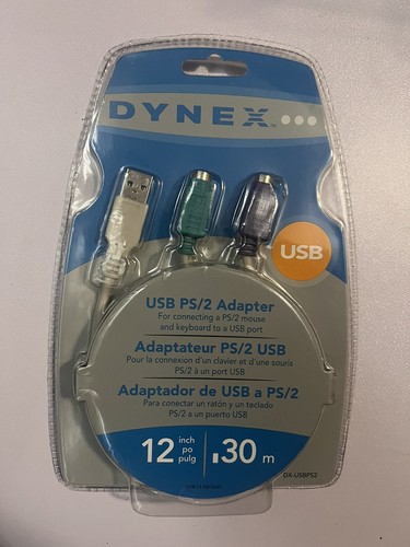 Dynex DX-USBPS2 USB-to-PS/2 KVM Mouse Keyboard Port Adapter Cable ...