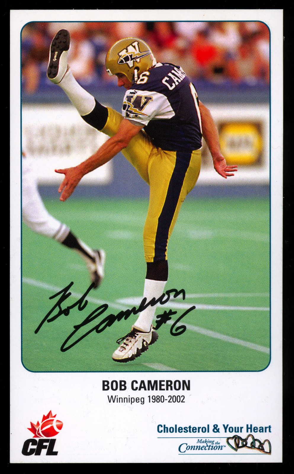 2003 CFL Football AllStar Card Lot Cholesterol&Heart Jackie Parker Russ ...