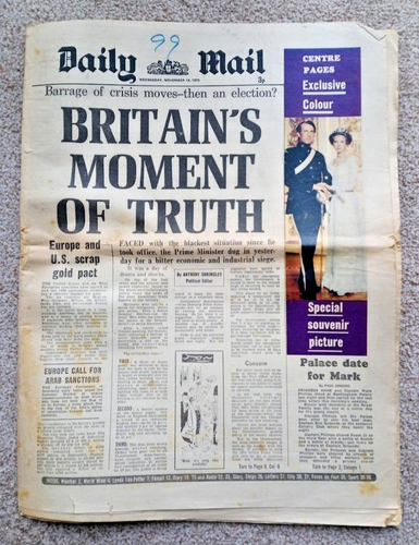 DAILY MAIL NOVEMBER 14th & 15th November 1973 'WEDDING OF PRINCESS ANNE ...