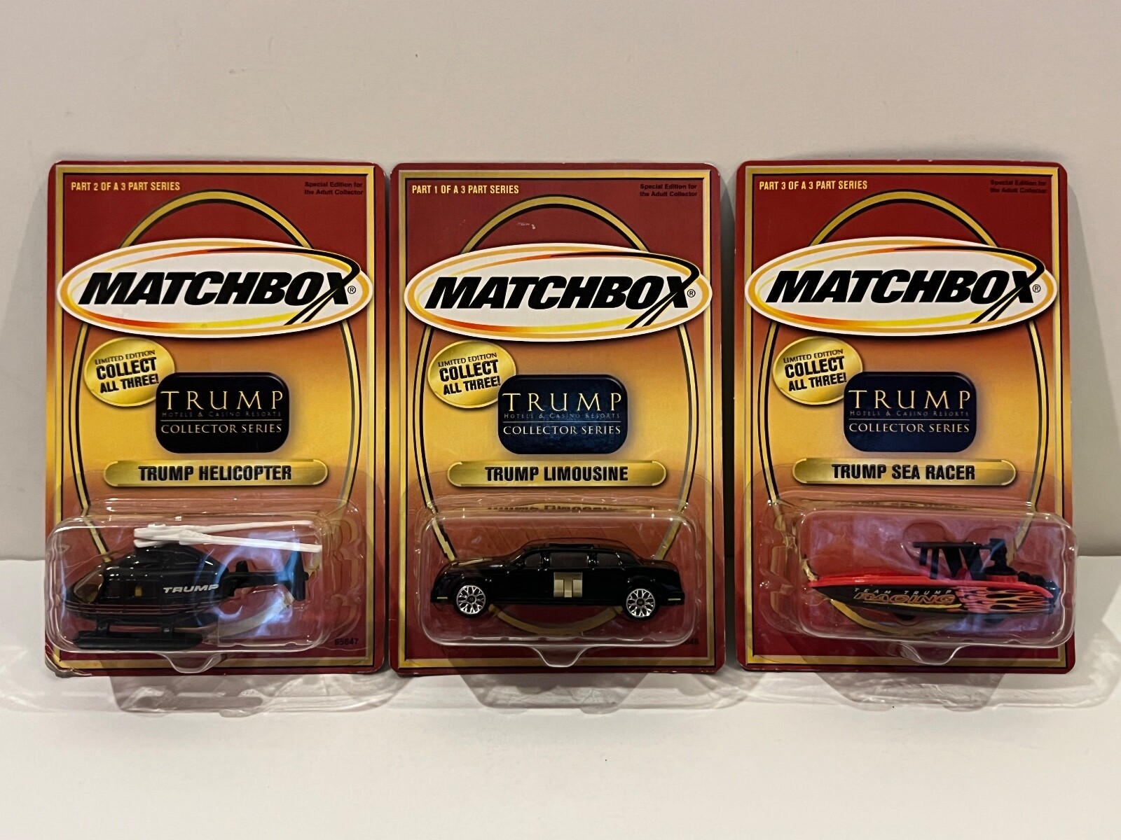 Donald Trump Matchbox Set of 3 from 2002 Complete Set Mint Condition | eBay