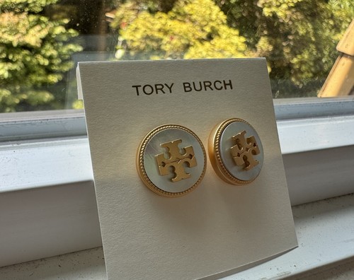 Tory Burch Women's Precious Ivory Pearl Round Button Stud Earring | eBay