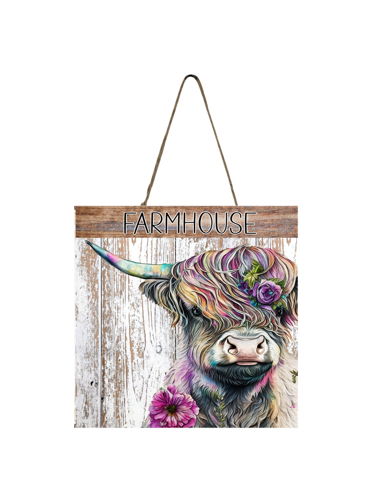 Farmhouse Highland Cow Handmade Wood Mini Small Sign Kitchen Rustic ...