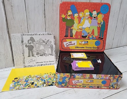 The Simpsons Ultimate Trivia Game Tin Box Complete With Poster 2002 | eBay