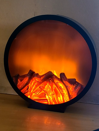 Portable Battery Operated Faux Fake Fireplace Moving Flames 13" x 12.5 ...