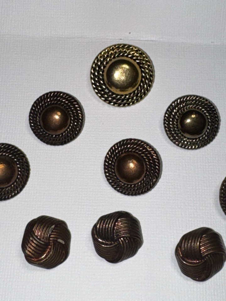 Eclectic Grouping Of 20 Vintage Buttons/Button Covers(2), Metal ...