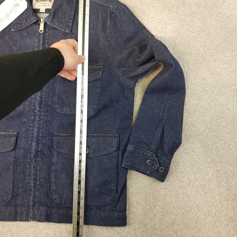 The Stronghold Mens Jacket Medium Blue Denim Chore Utility Worker Field ...