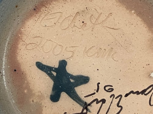 Eldreth Pottery 6" Bowl Blue Floral 2005 Hand Signed by David Eldreth ...