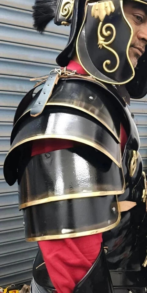 Roman Armor Muscle Jacket with Roman Helmet Arm Guard Shoulder & Shield ...