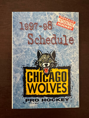 1997-98 Chicago Wolves - Pocket Schedule / Calendar - AHL Hockey - USPS ...