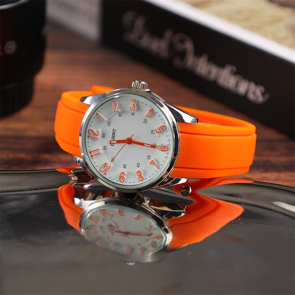 Orient Orange silicone strap Sports White Disc Women's Quartz Watch ...