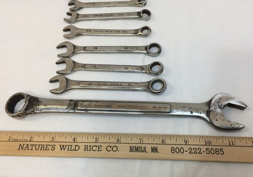 Combination Wrenches 9 PC LOT Chrome Molybdenum - Great Neck - S•K | eBay