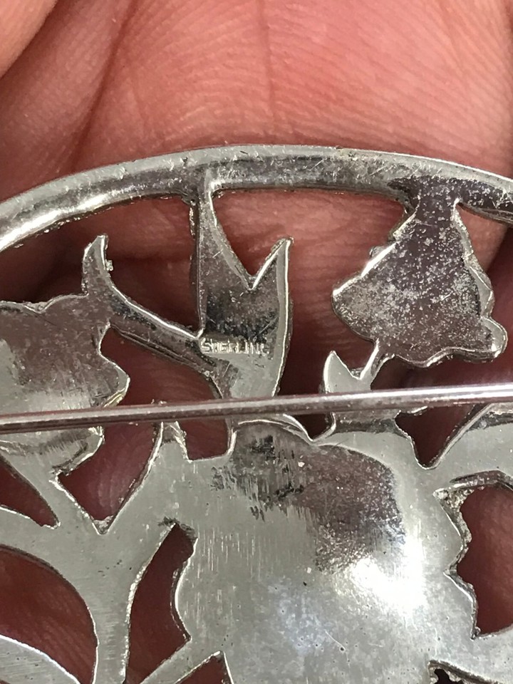 sterling silver and marcasite flower pin | eBay