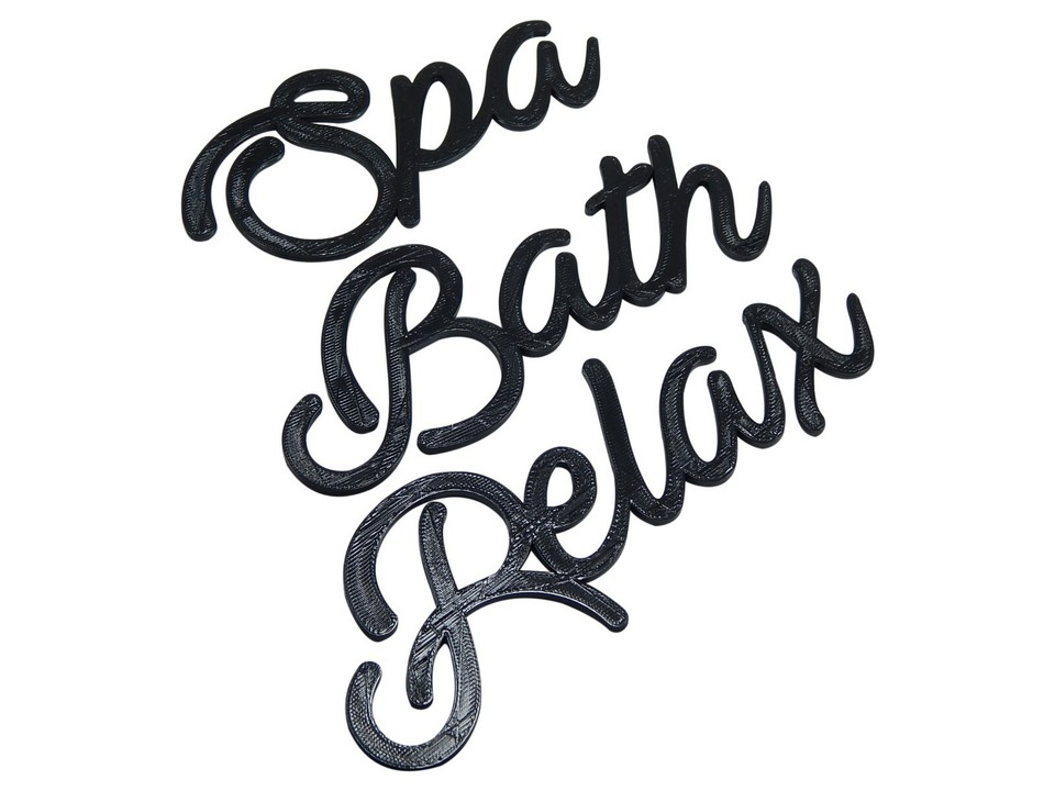 Spa Bath Relax Word Art Sign Home Decor Wall Hanging Cursive Script ...