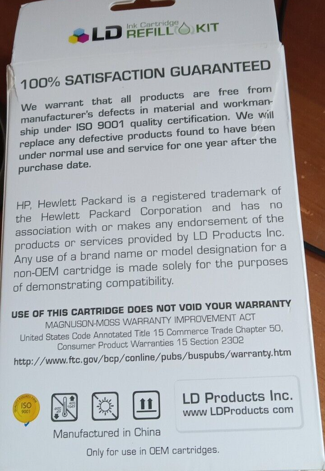 LD Ink Cartridge Color refill kit LD-RFK0012C HP 60,60xl,61,61xl,75 ...