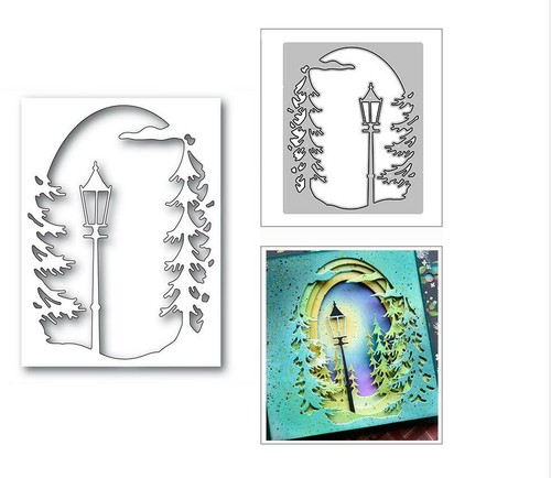 Layered Frame Lamplight Tree Metal Cutting Dies DIY Scrapbooking ...