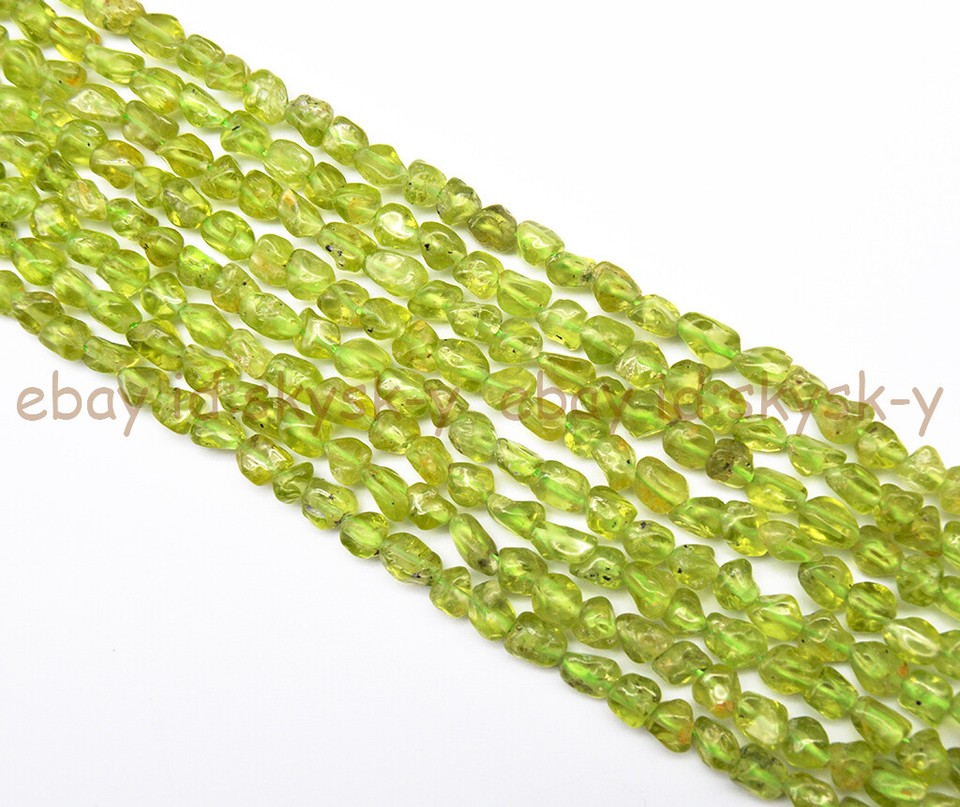 5-6mm Natural Light Green Prehnite Irregular Freeform Gems Loose Beads ...
