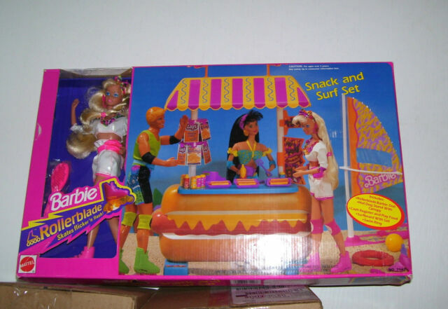 1992 Barbie Rollerblade Snack and Surf Set Factory #7142 Mattel for ...