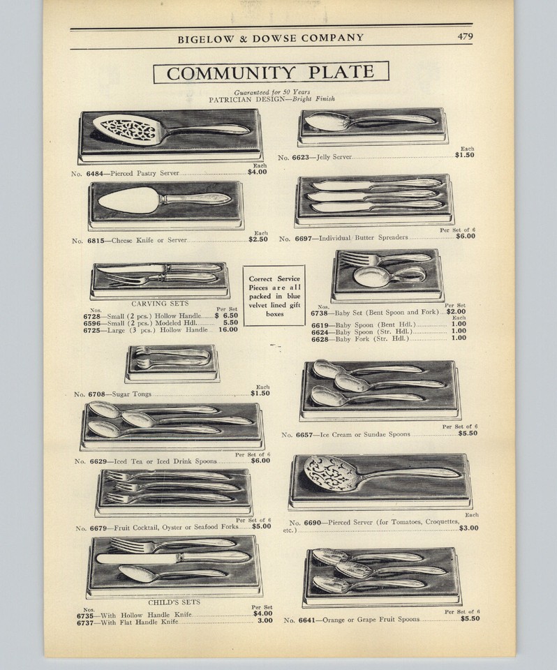 1925 PAPER AD 2 PG Patrician Pattern Community Plate Silverware | eBay