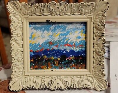 Original Miniature Painting Unique Blue Hills Landscape By US Artist ...