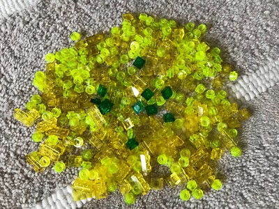 OVER 300 original LEGO PARTS translucent yellow green COLOURS AS IN THE ...