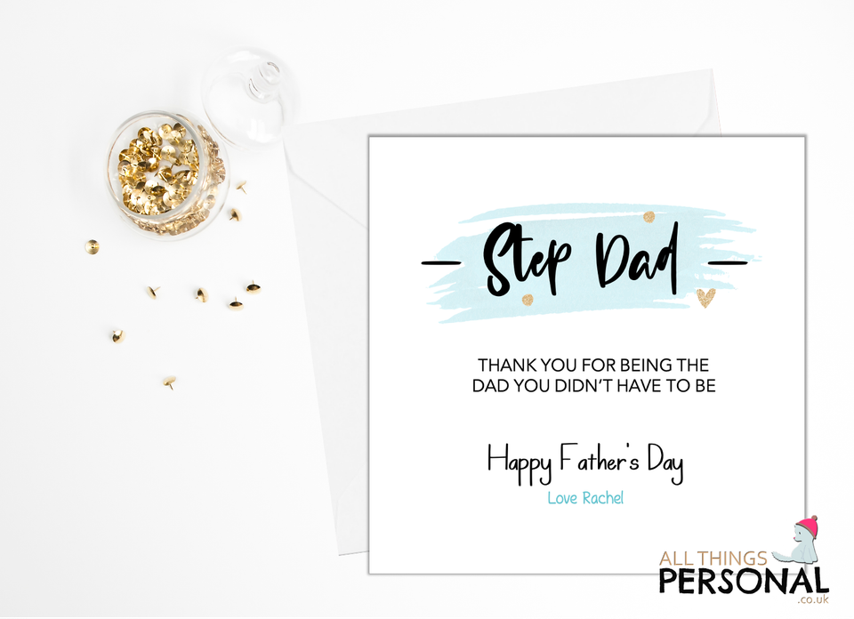 Personalised Step Dad Fathers Day Card Father's Day Card Stepdad Step ...