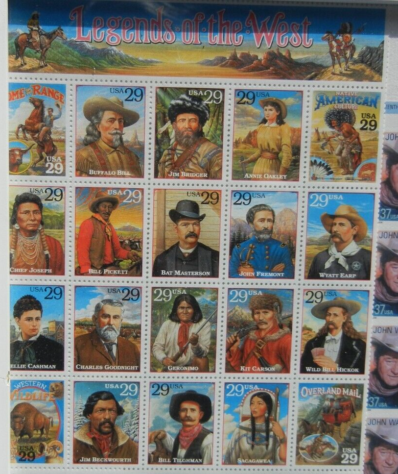 Cowboys: Postage Stamps From the United States: 3 - 20 Stamp Sheets ...