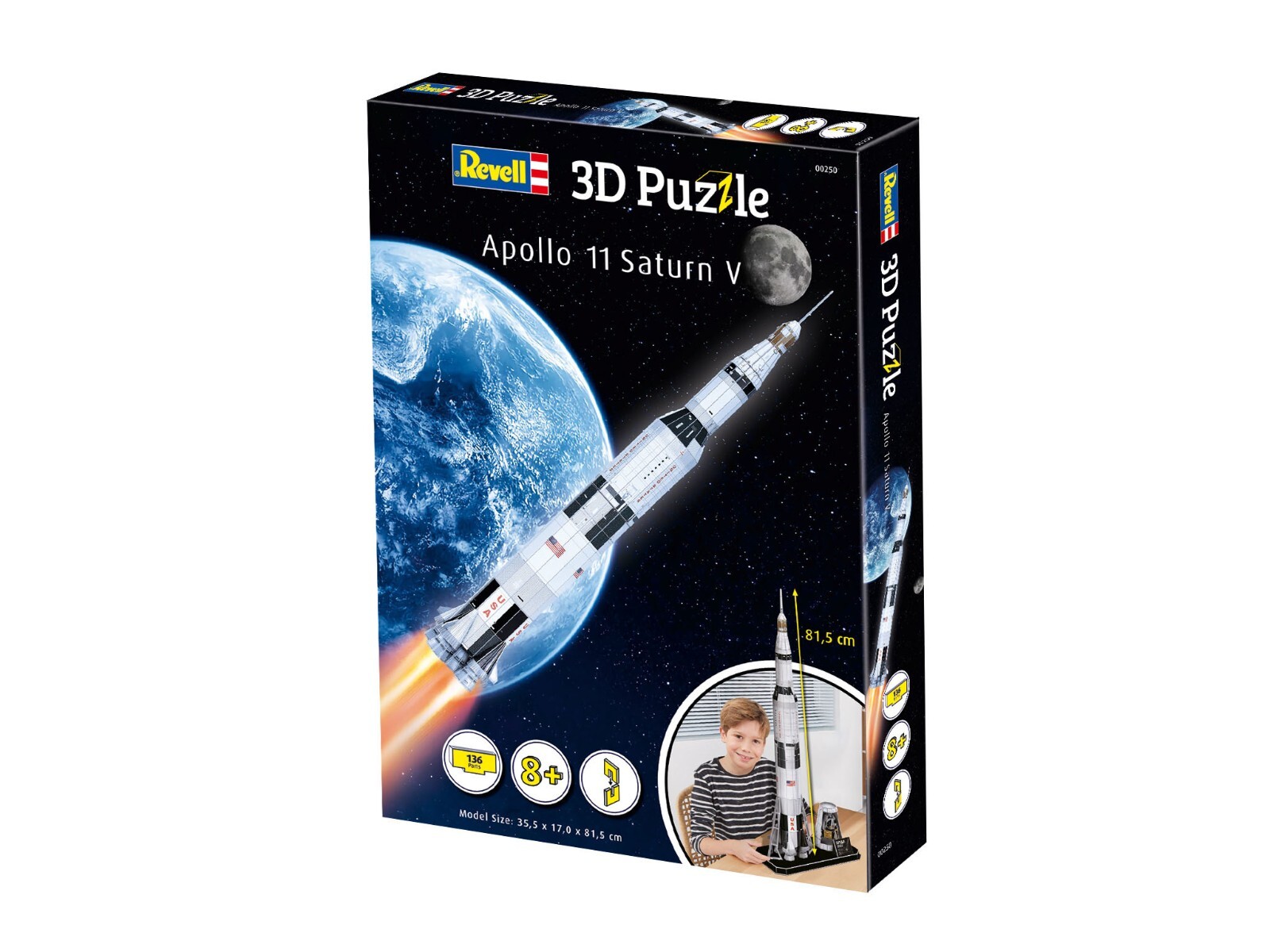 Apollo 11 Saturn V Rakete NASA 81,5 cm 3D Puzzle 136 Teile Revell 00250 ...