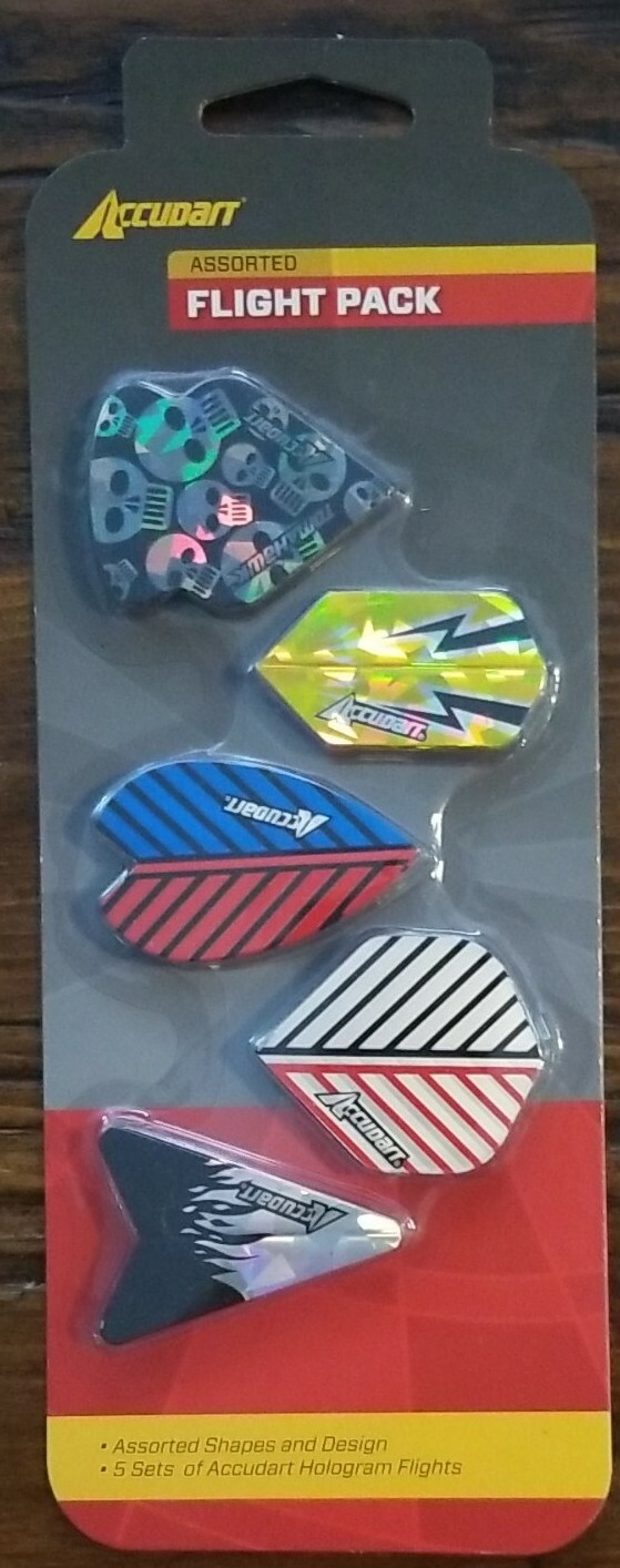 Accudart 5 Pack Assorted Hologram Dart Flights Standard Slim Arrowhead ...