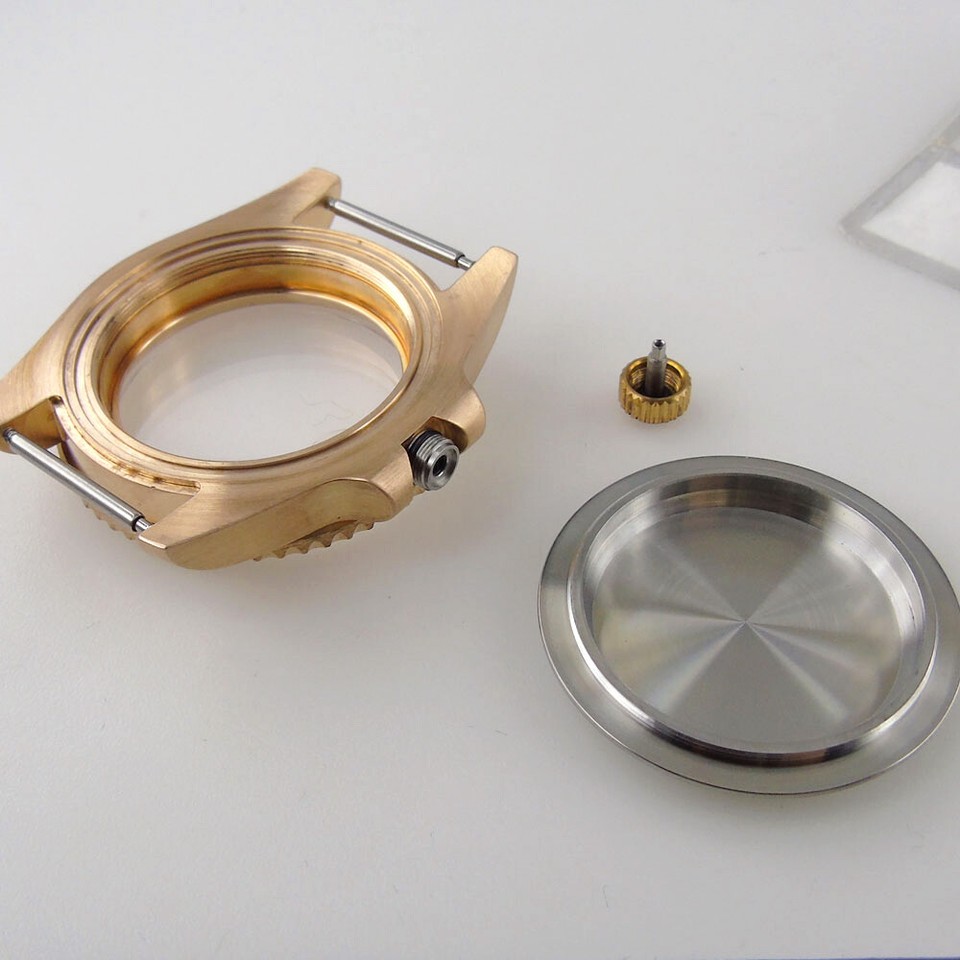 40mm CUSN8 Solid Bronze Bezel Sapphire Glass Watch Case Fit NH35 NH36 ...