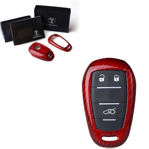1x Red Carbon Fiber Remote Key Fob Case Shell + Gift Box for Alfa Romeo ...