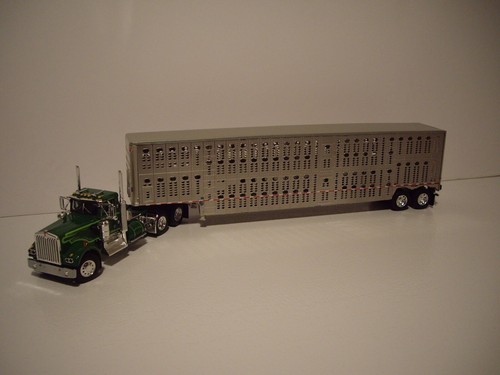 DCP FIRST GEAR 1/64 NEON/DARK GREEN KENWORTH W900A DAYCAB &TANDEM AXLE ...