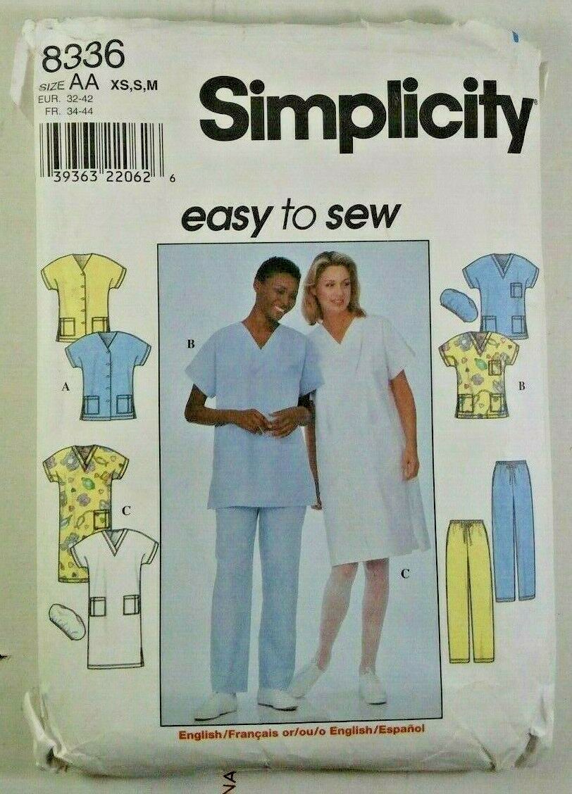 Simplicity Misses Scrubs Medical Nurse Surgical Sewing Pattern 8336 AA ...