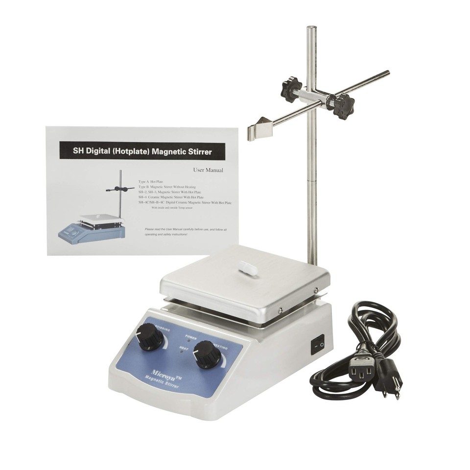 Analog Laboratory Magnetic Stirrer Hotplate Set with Five Stir Bars and ...