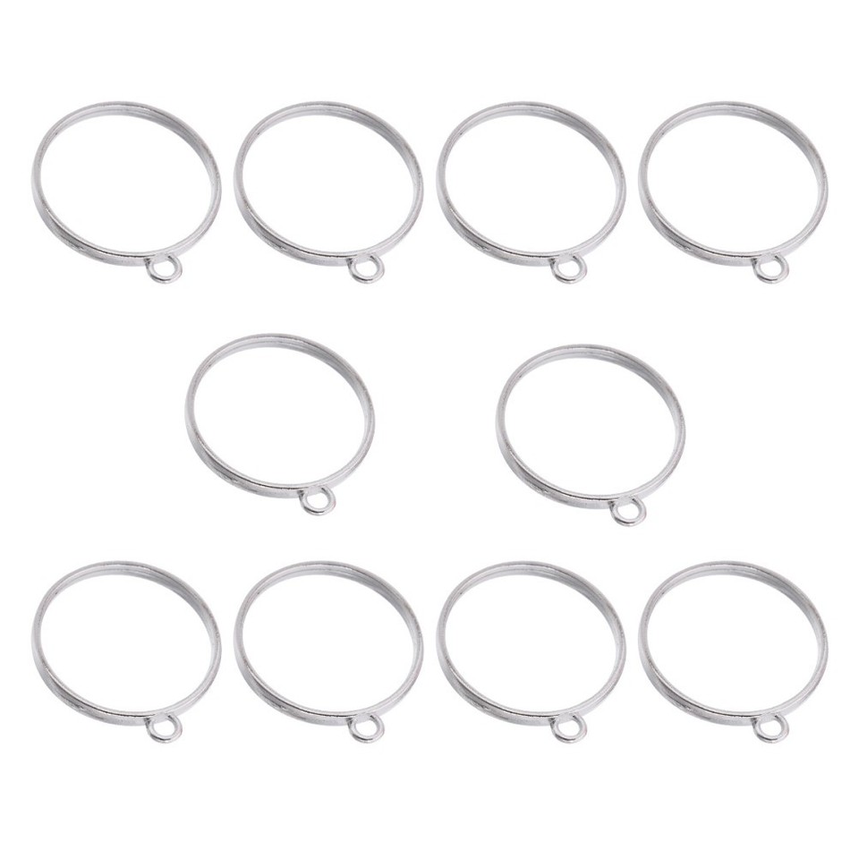 10 PCS Metal Frame Pendant Hollow Round Back Bezel Jewelry Making ...
